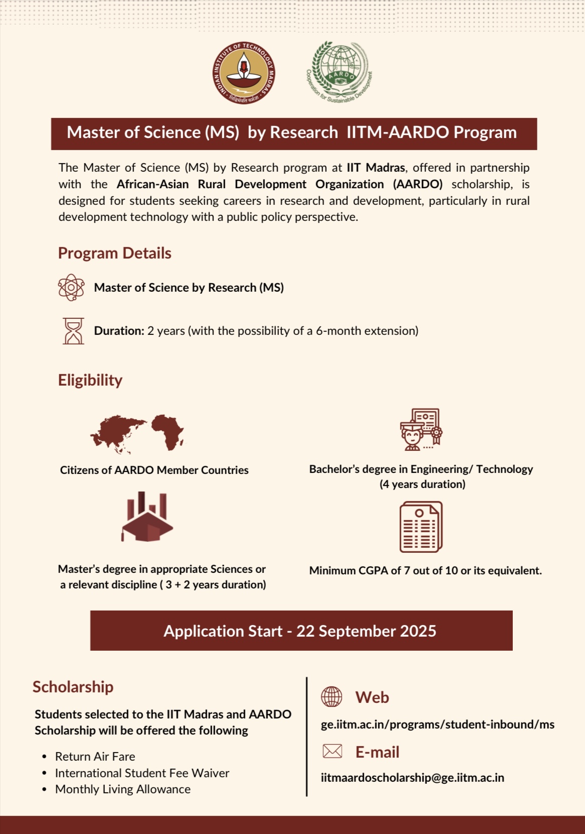 Master of Science (MS) by Research IITM-AARDO Program - Higher ...